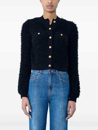 Chlo&eacute; button-front cropped cardigan - Schwarz