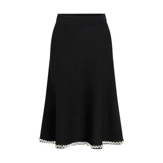 Karl Lagerfeld Femme, Jupes, Noir, Taille: 42 FR Line Pearl Knit Skirt