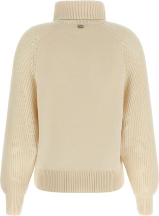 Agnona High Neck with Side Zip Sweater - Cream
