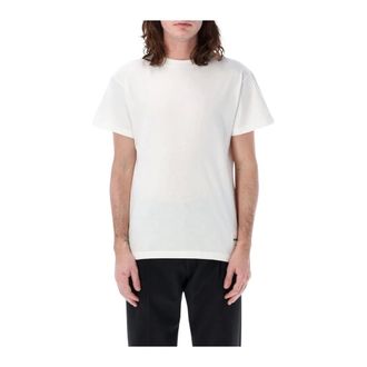 Jil Sander Homme, Tops, Blanc, Taille: M T-shirt classique à manches courtes et coupe décontractée