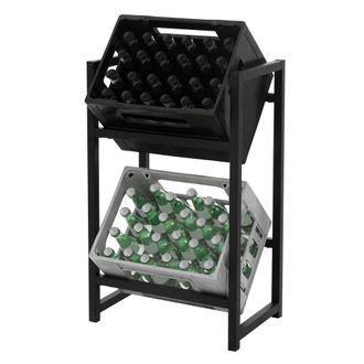 ML Design ML-Design Getr&auml;nkekistenregal f&uuml;r 2 Kisten, 47x31x75,5 cm, Stahl, freistehend, Standregal f&uuml;r Getr&auml;nkekisten, Getr&auml;nkeregal Kastenregal Kistenregal Bi