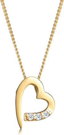 DIAMORE Elli DIAMONDS Halskette Damen Herz Anhänger mit Diamanten (0.04 ct.) in 585 Gelbgold