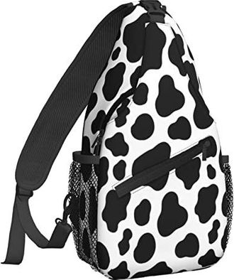 Generic Cow Spot Sac &Agrave; Dos Bandouli&egrave;re D&eacute;contract&eacute; Sacoche Epaule Multifonctionnel Sac &Agrave; Bandouli&egrave;re Pour Cyclisme Voyage Camping
