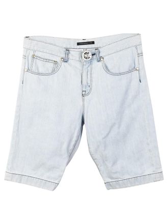 Christopher Kane Swarovski Crystal Button Denim Shorts Size 30