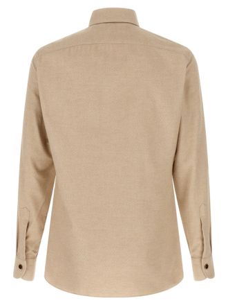 Borriello Cotton Flannel Shirt - Beige
