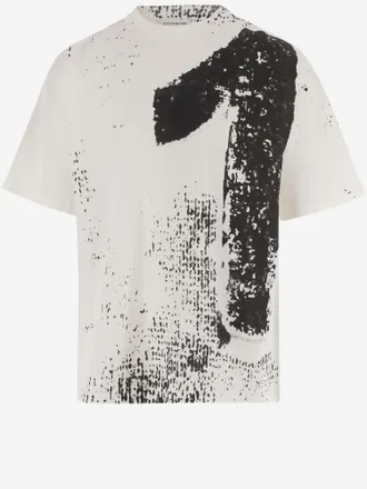 Maison Margiela Mens Cotton T-Shirt 10 Print White T-Shirts And Polos
