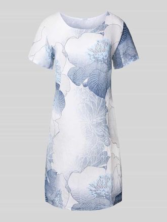 Zabaione Tailliertes Knielanges Kleid aus Leinen-Baumwoll-Mix