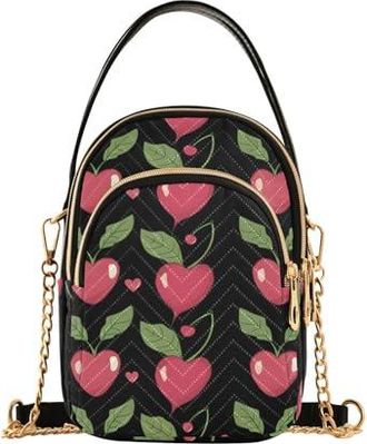 Mnsruu Sac à bandoulière pour femme avec sangle réglable - Rose cerise et radis