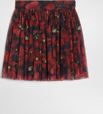 Dolce & Gabbana Rock Aus T&uuml;ll Mit Mohnblumen-print - Frau Collection 10 Years