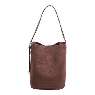 Generic Sac &agrave; bandouli&egrave;re simple en daim synth&eacute;tique pour femme et fille avec sangle r&eacute;glable, couleur unie, sac fourre-tout de grande capacit&eacute; pour voyage, s
