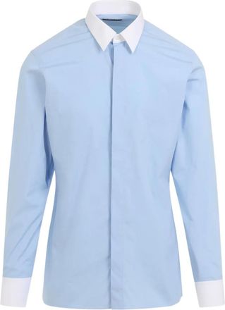 Tom Ford Hemd mit Kontrastbesatz - Blau