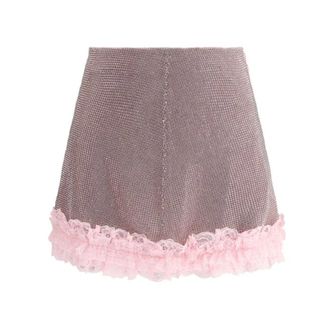 Self Portrait Kristall Minirock mit Strass - - Skirts - Damen - Mehrfarbig - S