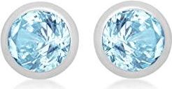 Amazon Essentials Boucles doreilles à tige en argent sterling avec pierre de naissance de mars en zircon cubique turquoise