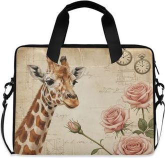 Alaza Sac &agrave; bandouli&egrave;re pour ordinateur portable de 40,6 &agrave; 15,6 pouces, beau paon, pour femmes, hommes, &eacute;tudiants, travail, voyage, sac fourre-tout, Girafe 