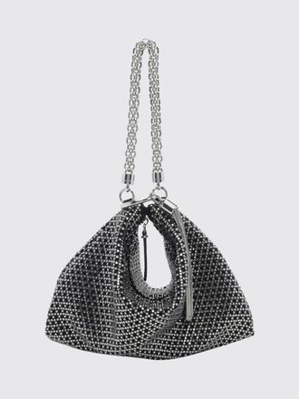 Jimmy Choo London Pochette Callie en daim avec cristaux et pampilles m&eacute;talliques