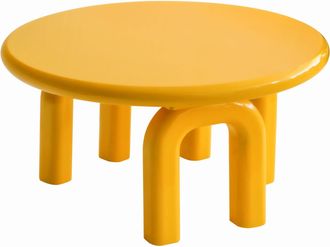 Oviala Couchtisch, rund, 80 cm, MDF, lackiert, Gelb