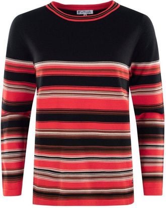 Hajo Rundhalspullover Pullover mehrfarbiger Ringel