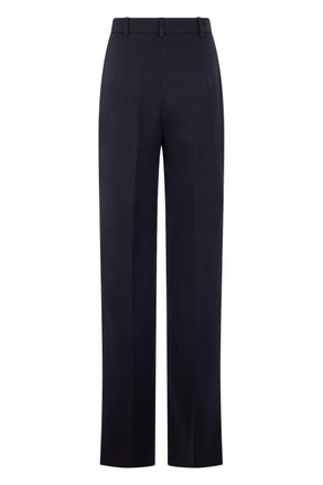 Max Mara Womens Trousers High-Waisted Blue Cotton Straight