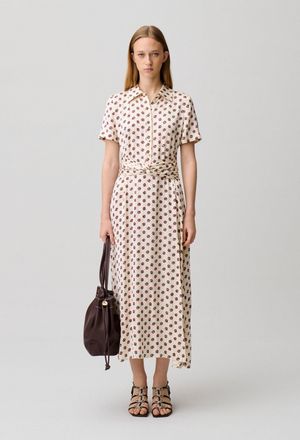 Claudie Pierlot Robe satin imprim&eacute; fleuri