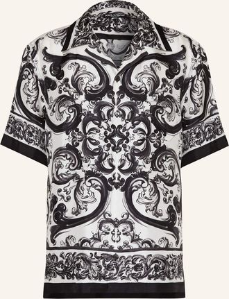 Dolce & Gabbana Seidenhemd Comfort Fit schwarz