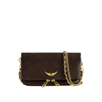 Zadig&Voltaire Grained Leather Clutch - - Bags - Damen - Braun - ONE SIZE