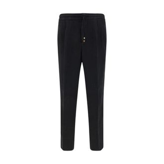 Brunello Cucinelli Leinenhose mit Kordelzug - - Trousers - Herren - Schwarzk - 2XL