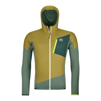Ortovox LADIZ HYBRID JACKET M - Funktionale Merino Hybrid-Jacke für HERREN mit winddichten Einsätzen für den alpinen Einsatz - GRÜN - HERREN - XXL