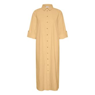 Saint Tropez Hemd Kleid mit 3/4 &Auml;rmeln - - Dresses - Damen - Gelb - M
