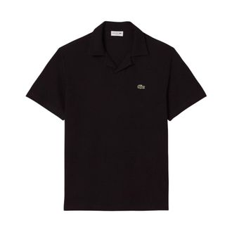 Lacoste Classic Fit Baumwoll-Leinen-Polo - - Tops - Herren - Schwarzk - L