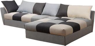 Vente-Unique Canapé dangle Convertible en Tissu Romane - Gris - Angle Droit