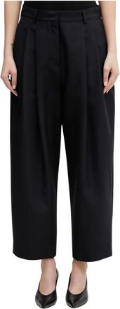Maison Kitsun&eacute; Pantalon carotte pliss&eacute; - Femme - Pantalons - Noir - Taille: 38 FR