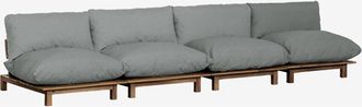 Sklum Modulares 4-teiliges Sofa aus Akazienholz Brina Grau Anthrazit - Sklum