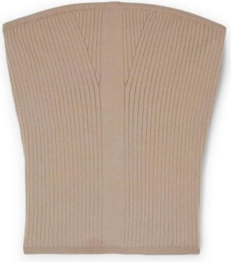 Motivi Femme, Tops, Beige, Taille: 42 FR Top bustier en maille côtelée