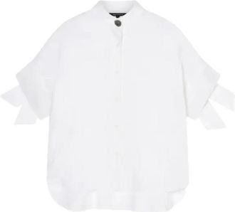 A|X Armani Exchange Femme, Blouses et Chemises, Blanc, Taille: 40 FR Camicia applicazione