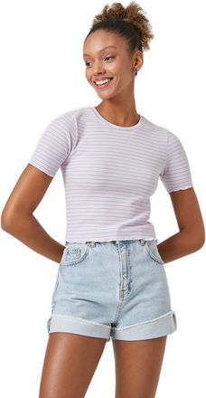 Koton Women Crop T-Shirt Crew Neck Short Sleeve Viscose Mix