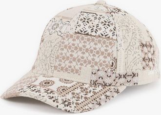 Les Deux Casquette patchwork jacquard en coton m&eacute;lang&eacute;