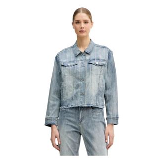 Joseph Ribkoff Femme, Vestes, Bleu, Taille: 44 FR Veste en jean orn&eacute;e de strass