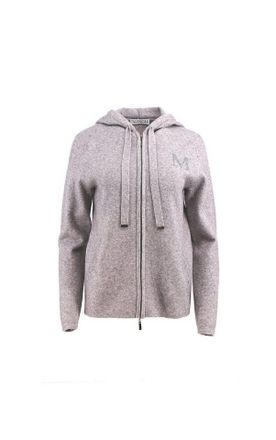Passioni Kapuzenstrickjacke mit Glitzer-Schriftzug