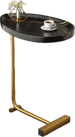 Generic C-f&ouml;rmiger Seitentisch - rustikal, schmal, schlank | Couchtisch f&uuml;r Sofas unter dem Sofa, f&uuml;r Snacks mit Metallrahmen, bequemes Tablett