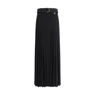Burberry Plissierter Midi-Rock mit G&uuml;rtel - - Skirts - Damen - Schwarzk - 2XS