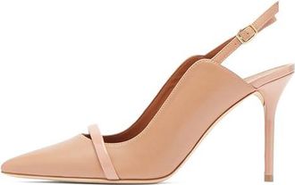 Generic Escarpins à Bride arrière pour Femmes, Chaussures à Talons Aiguilles Sexy à Bout Pointu, Chaussures à Talons Hauts en Cuir de Couleur Unie pour Robe d