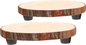 BESPORTBLE 2stücke Rustikaler Holz Pflanzenständer Mit Rundem Sockel Multifunktional Als Blumentopfuntersetzer Tortenplatte Und Dekor Für Zuhause Hochzeitstisch 