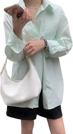 Generic Cymwer Sac &agrave; bandouli&egrave;re en PU de couleur unie, sacs sous les bras, sac &agrave; main pour femmes de travail (noir)