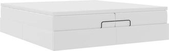 vidaXL Ottoman-Bett mit Matratzen Wei&szlig; 200x200 cm Kunstleder vidaXL