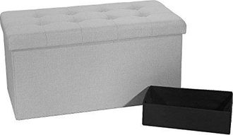 Seville Classics Sitzbank, Ingenieursholz, Alpengrau, 80x40x40cm