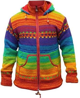 Shopoholic Fashion Hommes Haut Col Arc-En-Ciel Veste Hiver - Multicolore, XXL