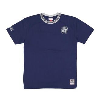 Mitchell & Ness Jacquard Ringer Vintage Logo T-Shirt - - Sport - Herren - Blau - L
