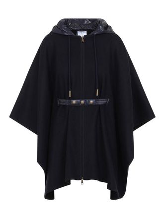 Moncler Knielanger Mantel - Dunkelblau