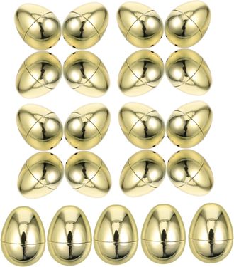 Cabilock 30 Stück Befüllbare Plastikeier Goldene Osterdekoration zum Befüllen und Öffnen Wiederverwendbare Ostereier für Party und Süßigkeiten für Osterfeiern 