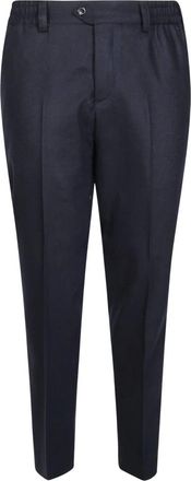 PT01 Pt01 - Pantalone Laine & Cachemire Flanelle Bross&eacute;e - Homme - Pantalons - Bleu - Taille: W30